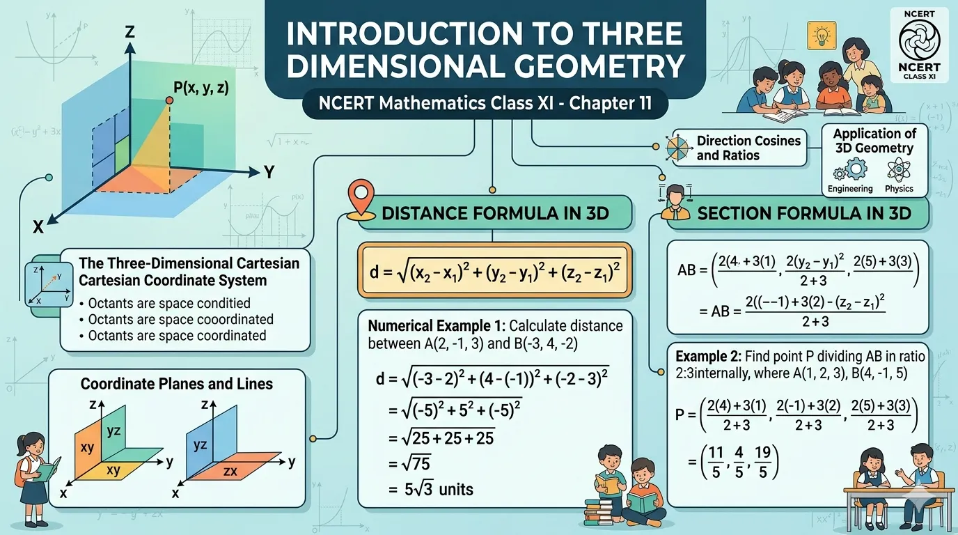 Class 11 Maths Chapter 11 Notes: 3D Geometry (NCERT) | Concepts & Formulas