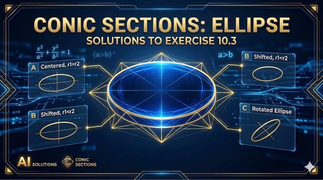 NCERT Class 11 Conic Sections Ex 10.3 (Ellipse) – Solutions